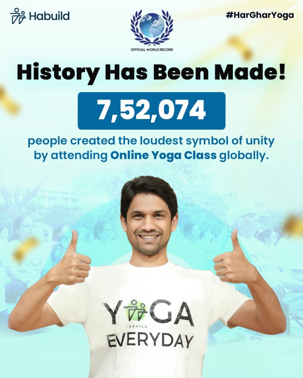 Habuild Sets 5th World Record on Yoga Day with Largest Online Yoga ...